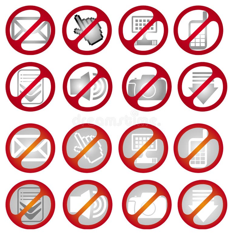 Different Interdiction Signs Stock Illustrations – 13 Different ...