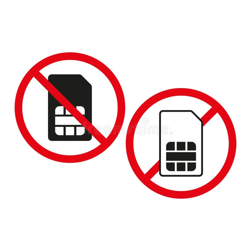 No SIM Card Icons. Mobile Network Restriction. Vector Art Stock Vector ...