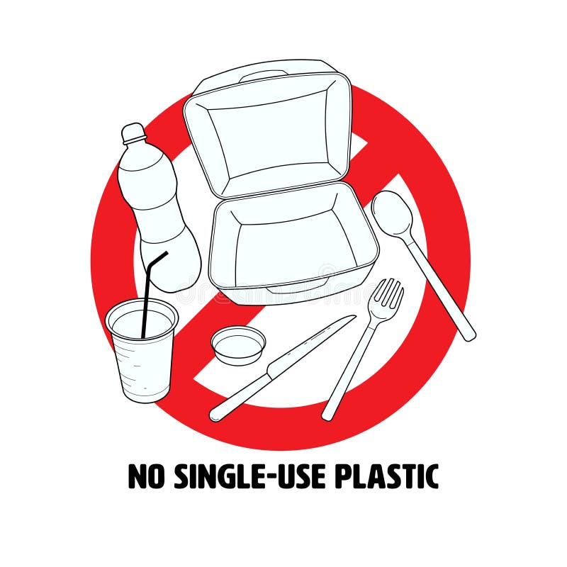 No Single Use 2 stock vector. Illustration of environment - 186402157