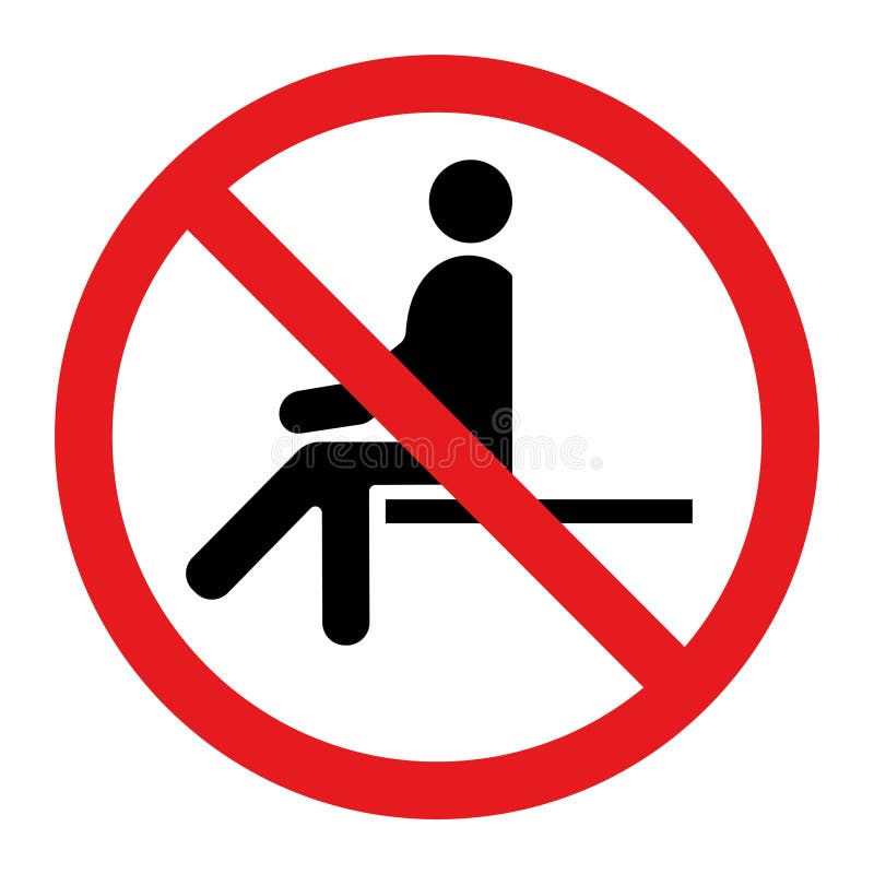 No Sitting Sign Vector Illustration. Stock Illustration - Illustration ...