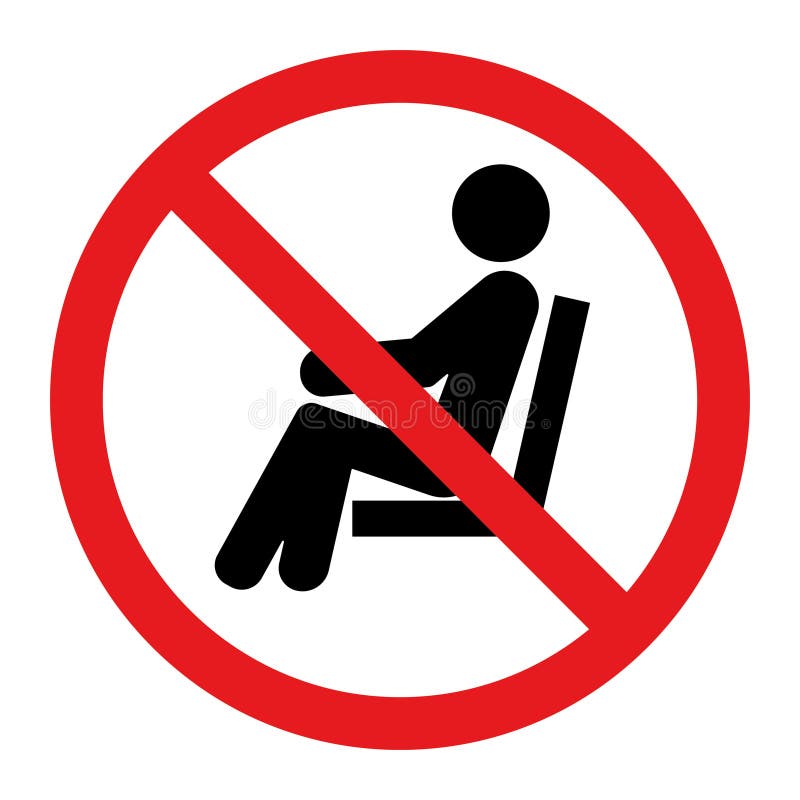 No Sitting Sign Vector Illustration. Stock Illustration - Illustration ...