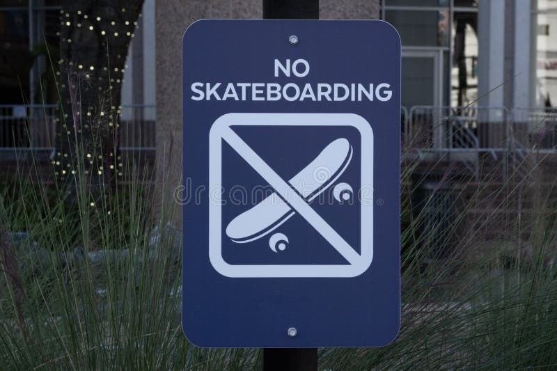 No Skateboarding Sign Indicating Activity Prohibition in Public Area ...