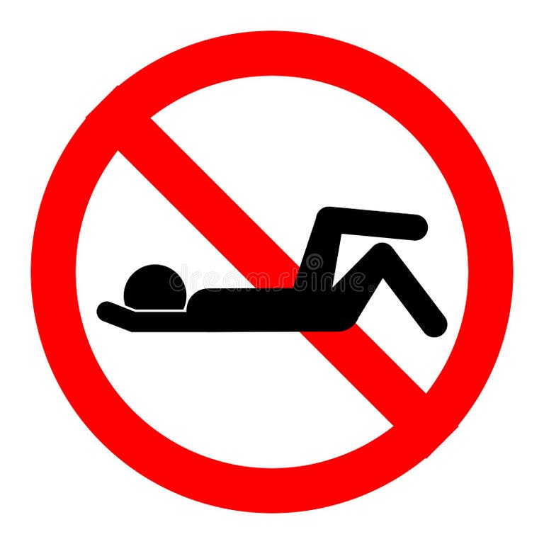 No Sleeping Sign Vector Illustration Isolated on White Background Stock ...