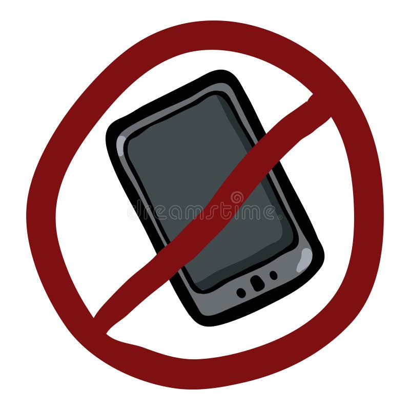 No Smartphone Doodle Icon stock vector. Illustration of single - 308678609