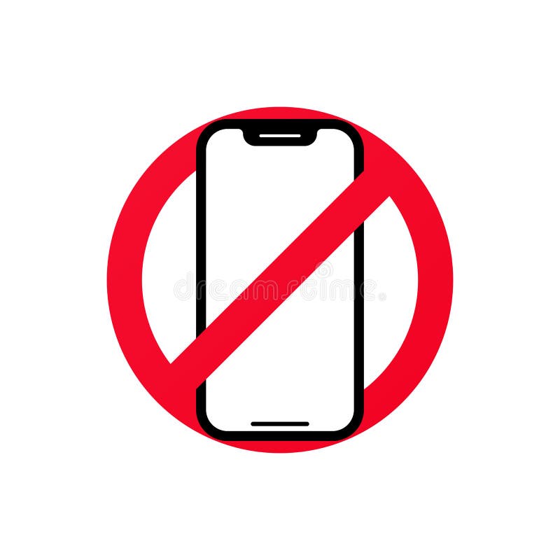 No Smartphone. Mobile in Prohibition Sign. Prohibition Sign. No Cell ...