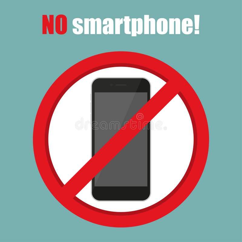 No Smartphone Sign in a Flat Design. Vector Illustration Stock Vector ...