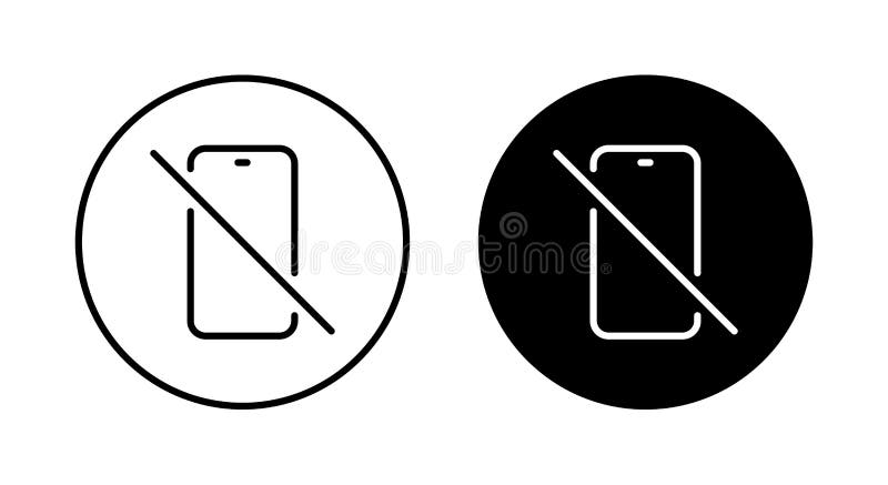 No Smartphone, Turn Off Mobile Phone Icon Vector in Clipart Style Stock ...