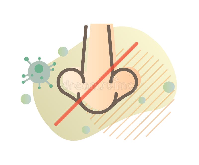 No Smell Symptom Glyph Icon, Infection and Covid-19, Coronavirus ...