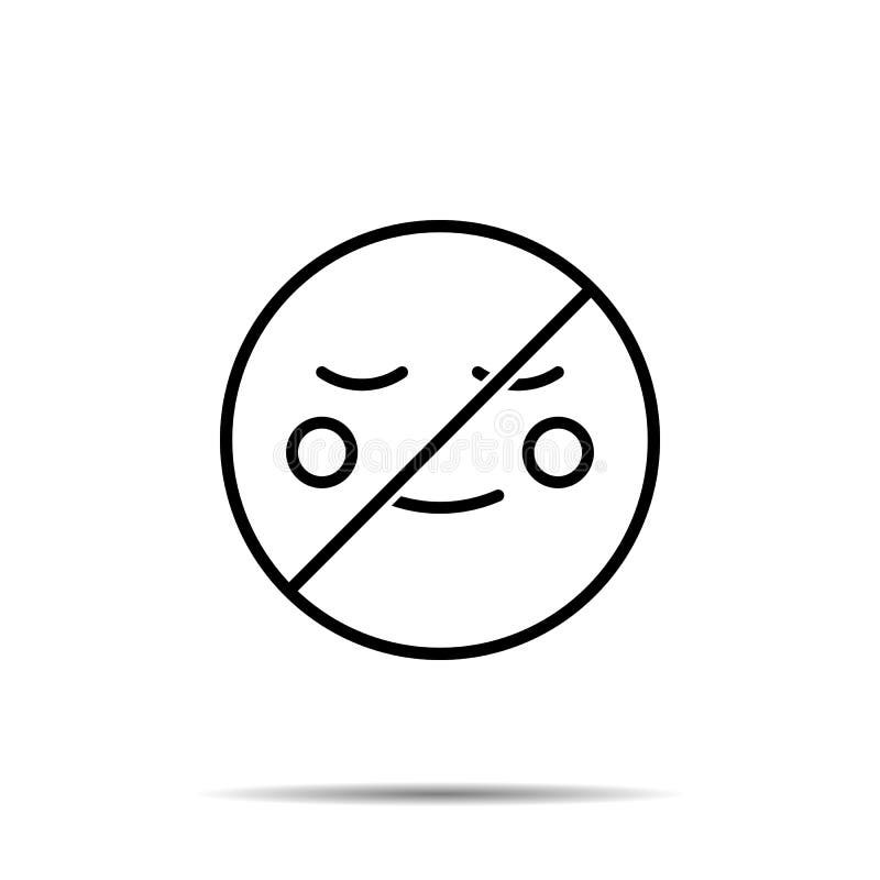 No Smiling, Face Icon. Simple Thin Line, Outline Vector of Emotion ...