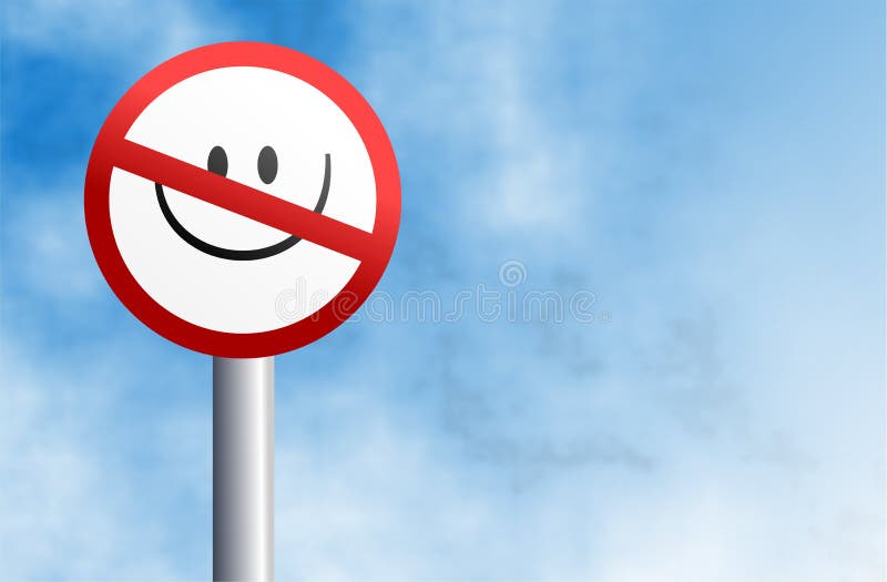 No smiling sign stock illustration. Illustration of happy - 5693052