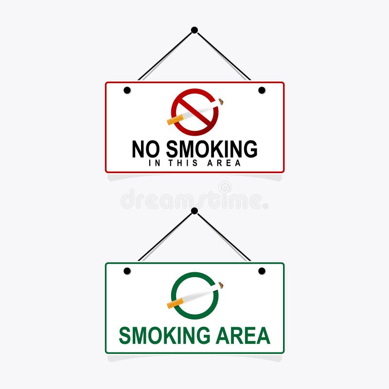 No Smoking and Smoking Area Labels Stock Vector - Illustration of break ...