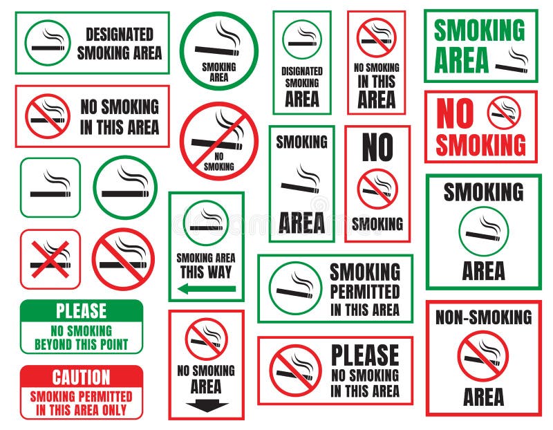 No Smoking and Smoking Area Stock Vector - Illustration of health, sign ...