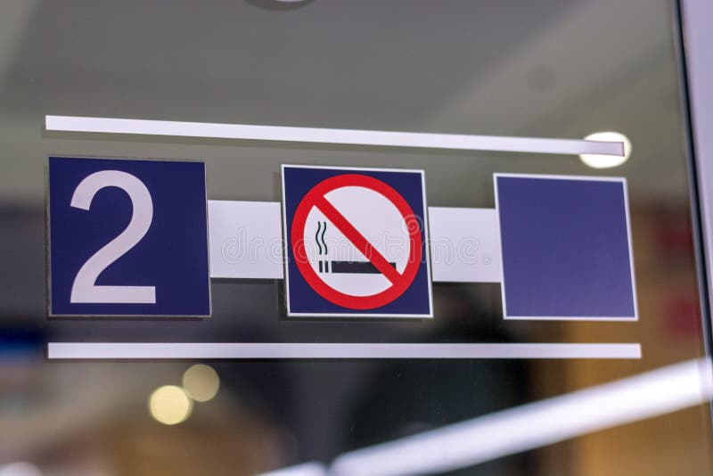 No Smoking Area Symbol in the Second Class in a Train Stock Photo ...