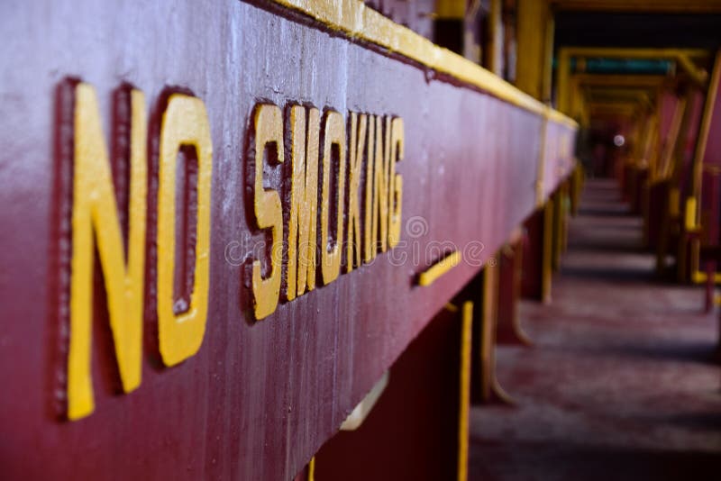 No smoking on a cargo ship stock photo. Image of font - 199423628