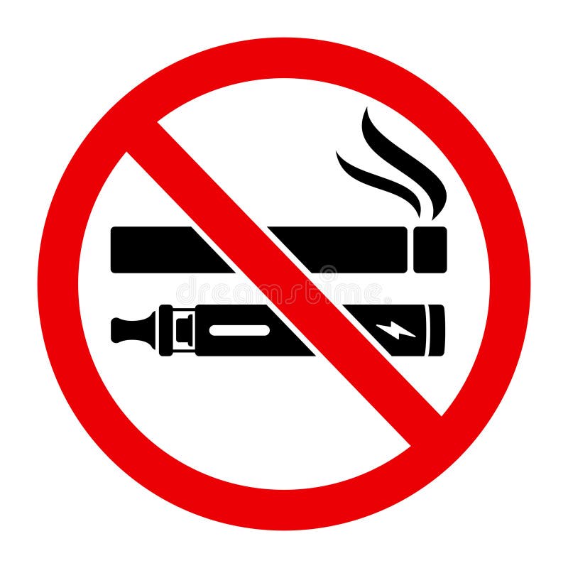 No Smoking Cigarette or Vape Sign, Cigarette, Vape in Prohibition ...