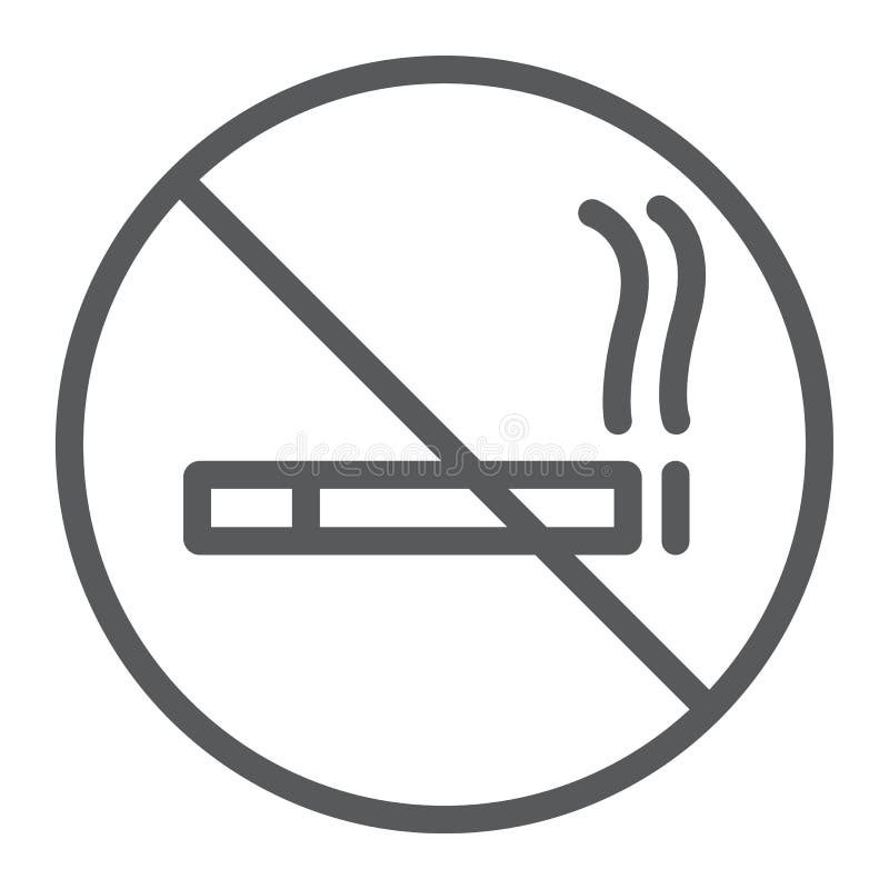 No Smoking Line Icon, Forbidden and Stop, No Cigarette Sign, Vector ...