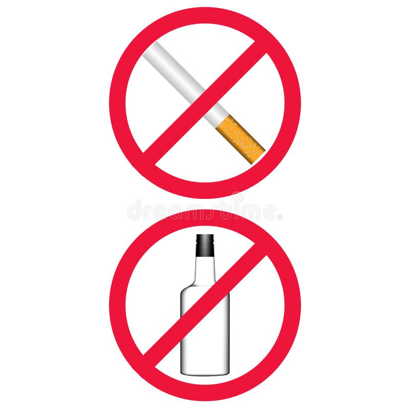 No smoking No drinking stock vector. Illustration of forbidden - 58288853