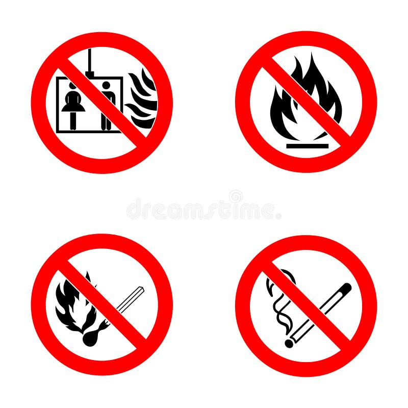 No Smoking, No Open Flame, No Matches, No Lift. Stock Vector ...