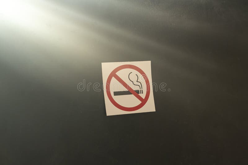 A No Smoking Restriction Sticker Symbol Area on the Wall in Public ...