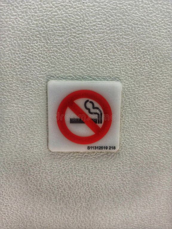 No Smoking Sign in Airplane Stock Photo - Image of smoke, text: 259643264