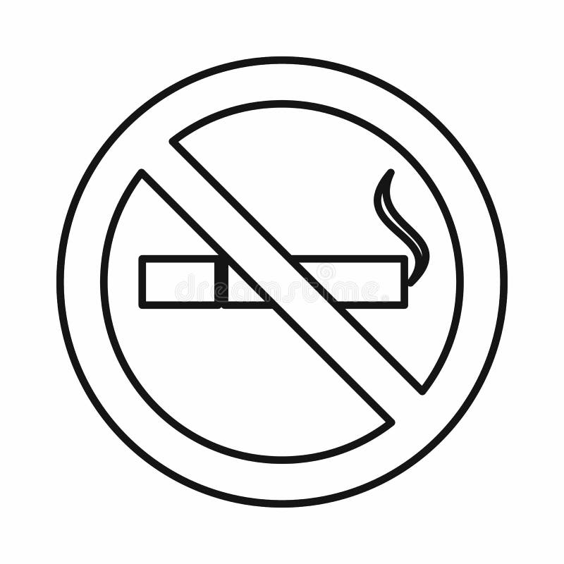No Smoking Sign Icon, Outline Style Stock Illustration - Illustration ... No Smoking Sign Icon, Outline Style Stock Illustration - Illustration ...