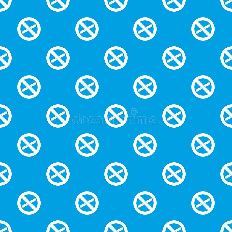 No Smoking Sign Pattern Seamless Blue Stock Vector - Illustration of ...