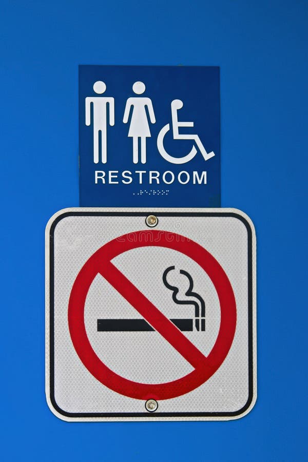 A No Smoking Sign at a Rest Stop Stock Photo - Image of building ...