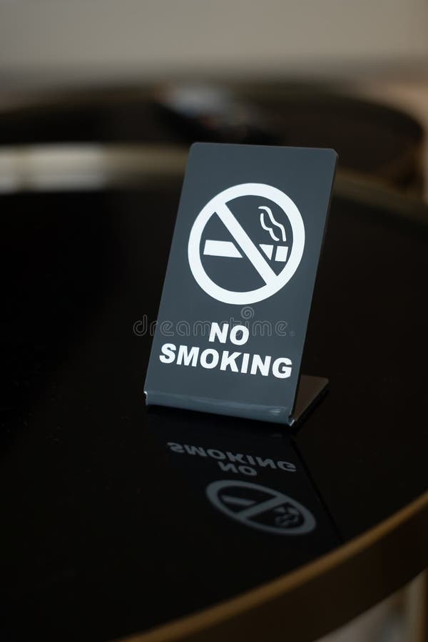 No Smoking Sign on the Table in Hotel Stock Illustration - Illustration ...