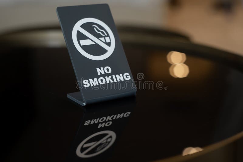 No Smoking Sign on the Table in Hotel Stock Illustration - Illustration ...