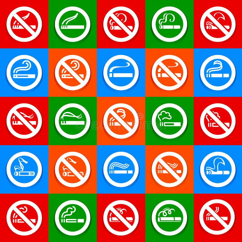 No Smoking and Smoking Area - Big Set Stickers Stock Vector ...