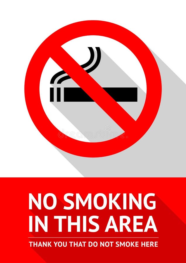 No Smoking Sticker, Flat Design Stock Vector - Illustration of ...