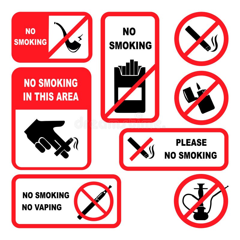 No Smoking Warning Sign Illustration Vector Based Drawing Stock ...