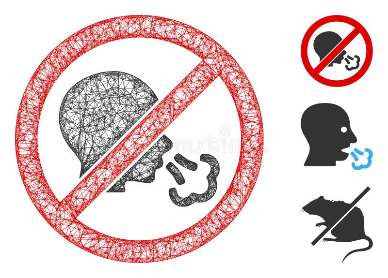 No Sneeze Vector Mesh 2D Model and Triangle Mosaic Icon Stock ...
