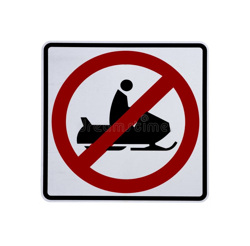 Snowmobile sign. stock photo. Image of snowmobiler, crossing - 8760600