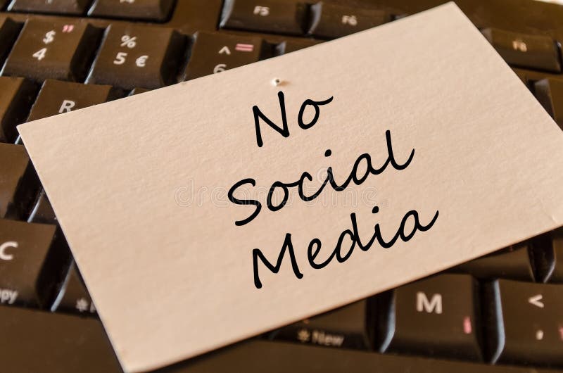 No Social Media Text Concept Stock Image - Image of sticky, info: 88256763