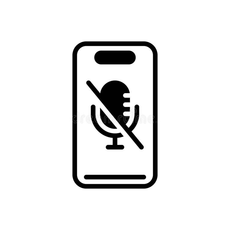 Black Solid Icon for No Sound, No and Device Stock Illustration ...