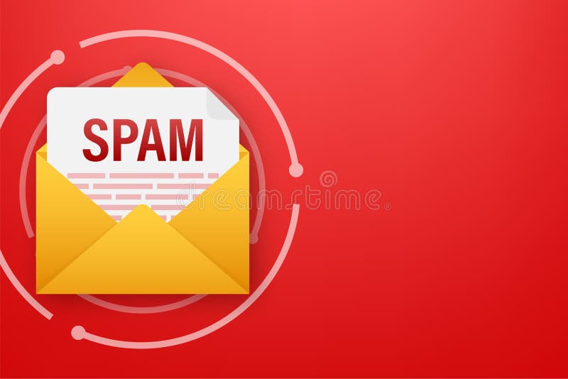 No Spam. Spam Email Warning. Concept of Virus, Piracy, Hacking and ...