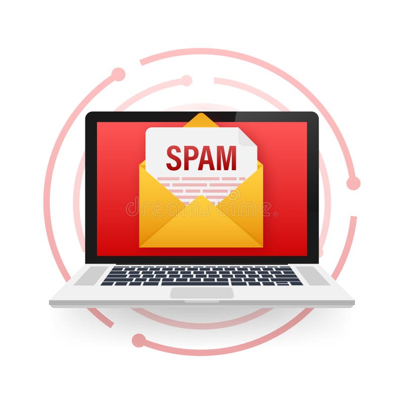 No Spam. Spam Email Warning. Concept of Virus, Piracy, Hacking and ...