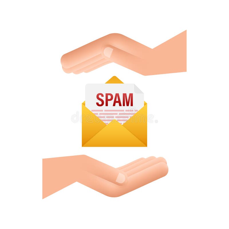 No Spam. Spam Email Warning. Concept of Virus, Piracy, Hacking and ...