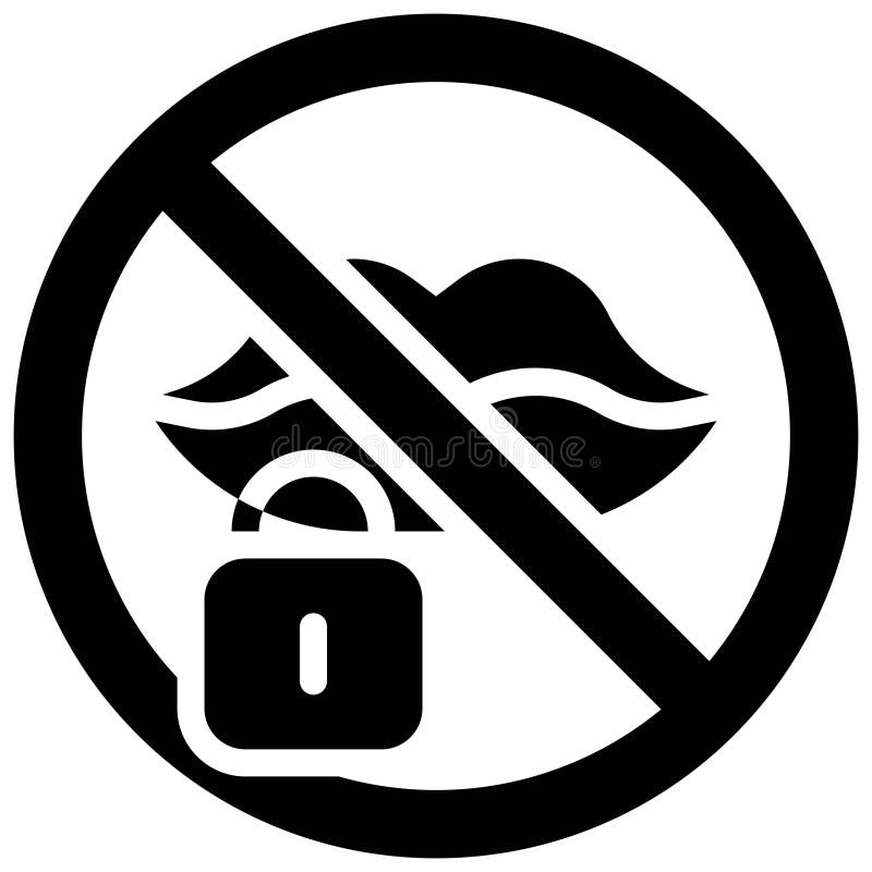 No Speak Icon, Protest Related Vector Stock Vector - Illustration of ...