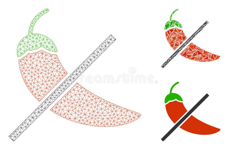 No Spice Vector Mesh Carcass Model and Triangle Mosaic Icon Stock ...