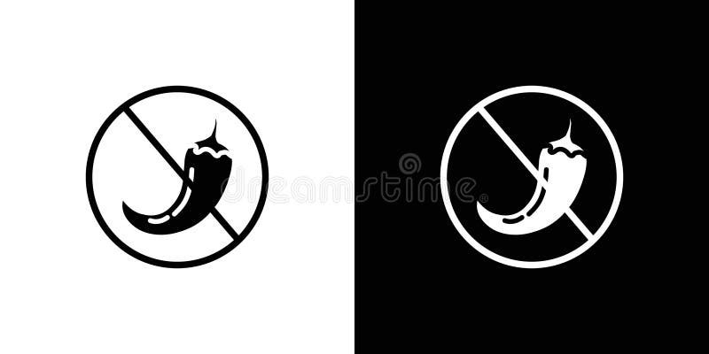 No Spicy Hot Chilli Icon Isolated Flat Vector in Outline Stock Vector ...