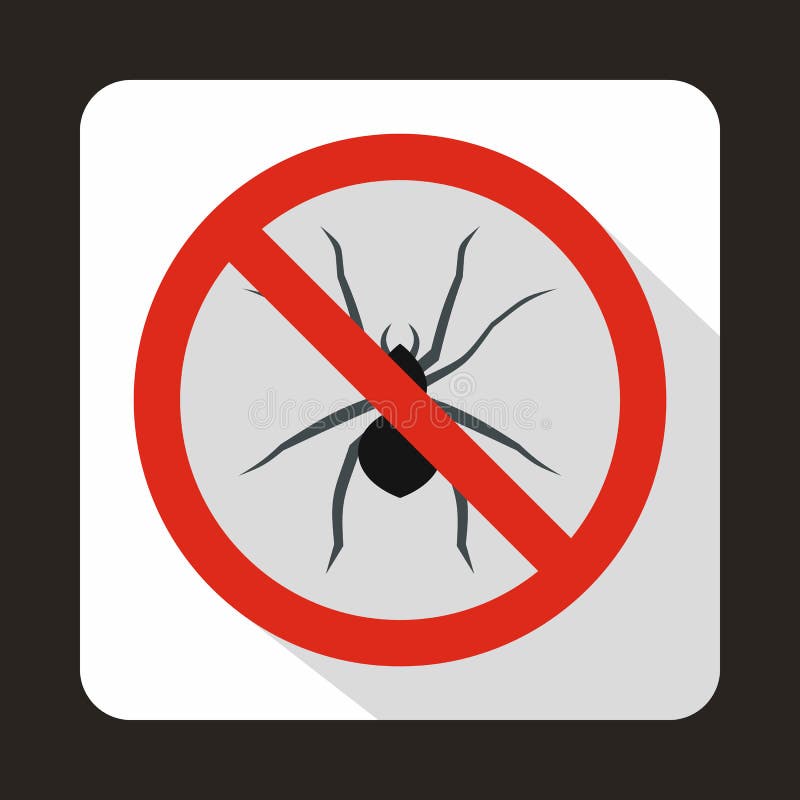 No Spider Sign. Forbidden Bug Icon. Prohibited Insect Clipart. Vector ...