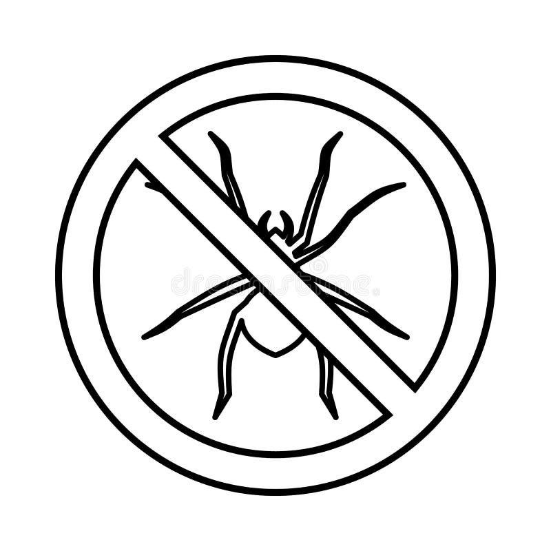 No Spider Sign Icon, Outline Style Stock Vector - Illustration of ...