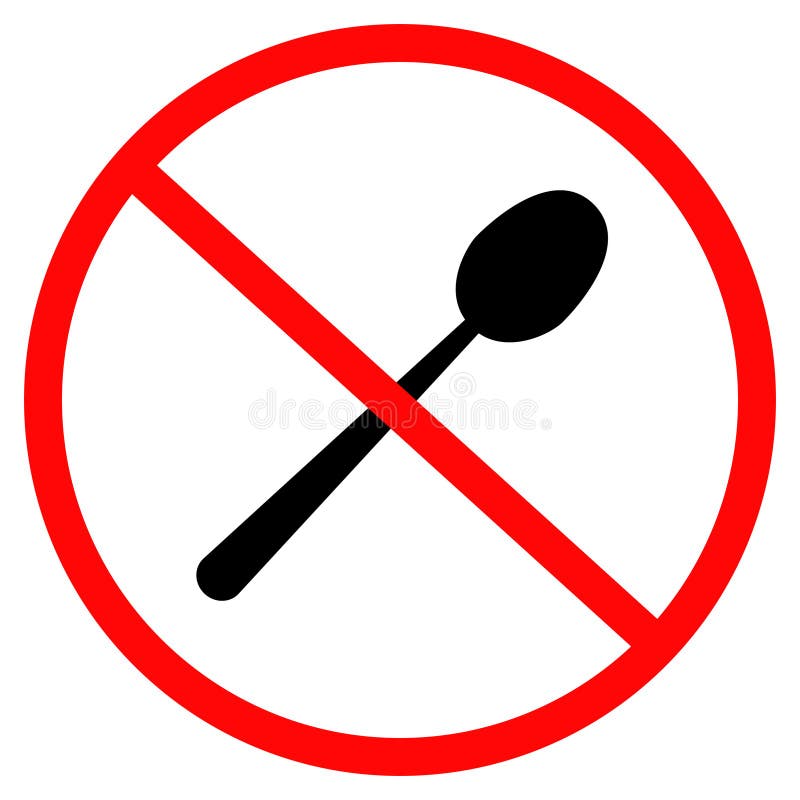No Spoons Icon. Spoon Icon with Red Prohibit Sign. Flat Style Stock ...