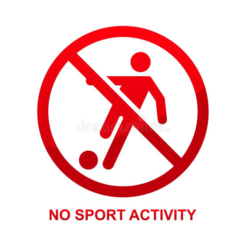 No Sport Activity Sign Isolated on White Background Stock Illustration ...