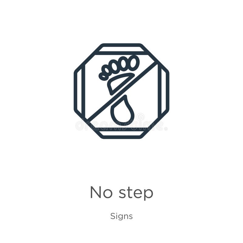 No Step Icon. Thin Linear No Step Outline Icon Isolated on White ...