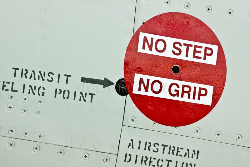 No Step No Grip Sign stock image. Image of aviation, rivets - 33312837