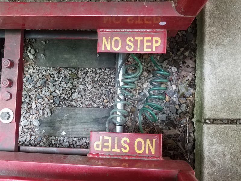 No Step Sign on Metal Bars on Trail Stock Image - Image of signage ...