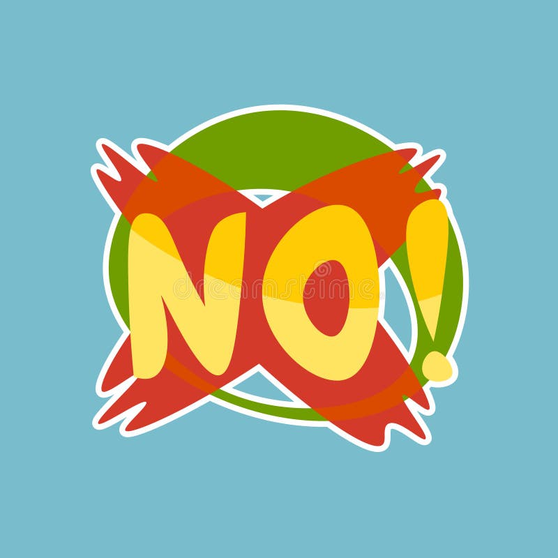 No Sticker Social Media Network Message Badges Design Stock Vector ...